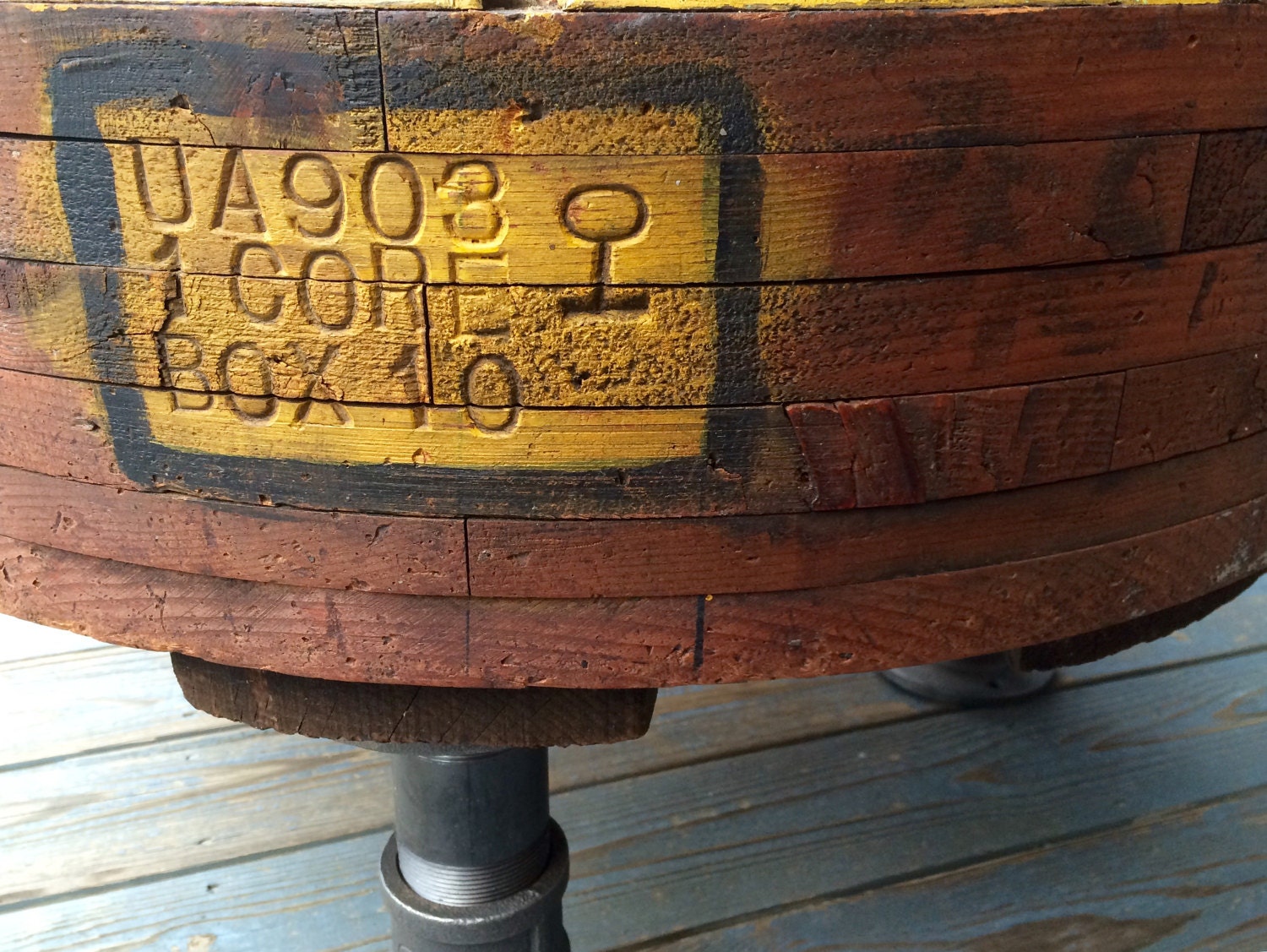 SOLD - OOAK Industrial Foundry Mold Table - Black With Yellow - Etsy