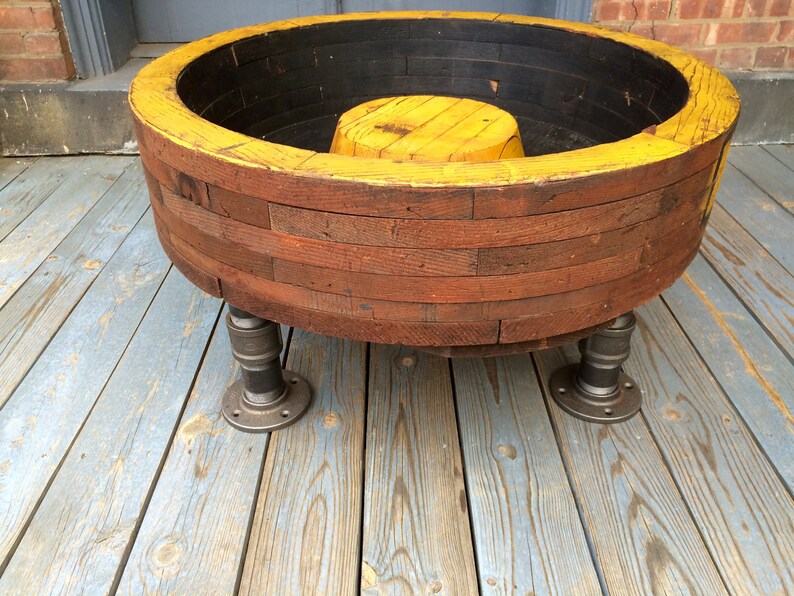 SOLD - OOAK Industrial Foundry Mold Table - Black With Yellow - Etsy