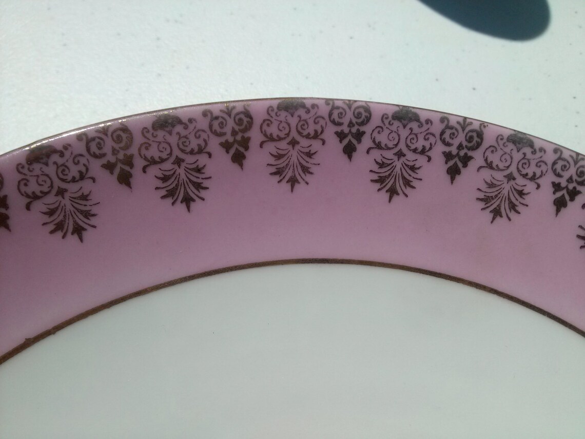 Victoria Carlsbad Austria Cabinet Plate Lady Woman Plate Pink Gold ...