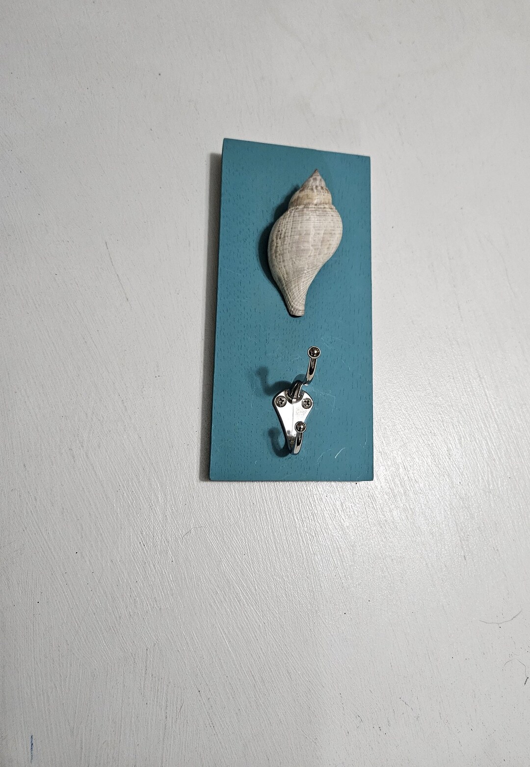 Lt Teal Blue Seashell Wall Hook Bathroom Towel Hook Key Hook Handmade ...