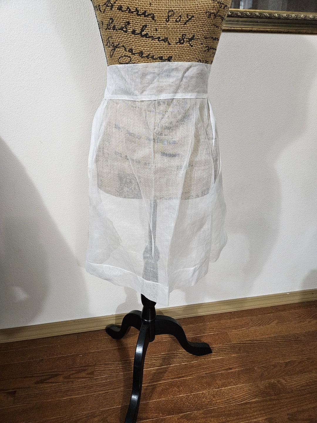 Vintage Organdy Organza Apron Sheer White - Etsy