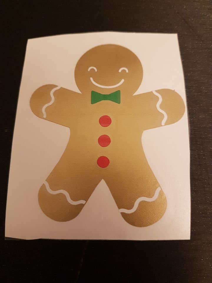 Gingerbread man VINYL DECALS Christmas gold mug diy gift | Etsy