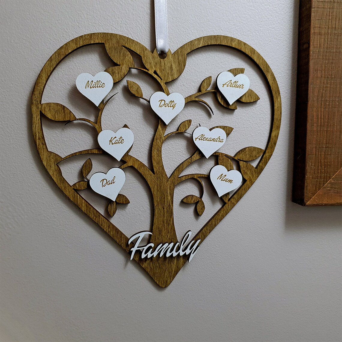 Family Tree Personalised Hanging Heart Wall Decoration Home - Etsy UK