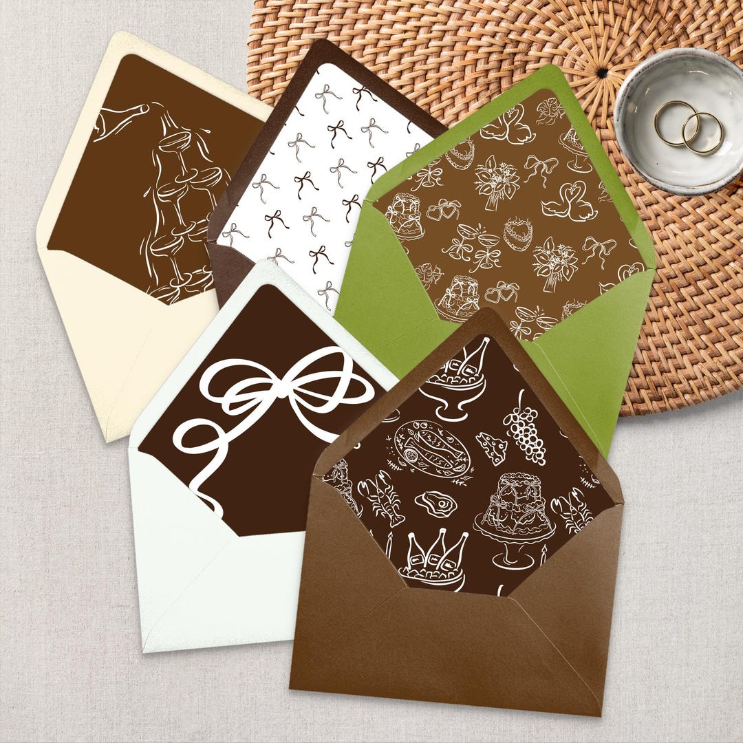 Brown Coquette Envelope Liners, DIY Cardmaking (digital Download) - Etsy
