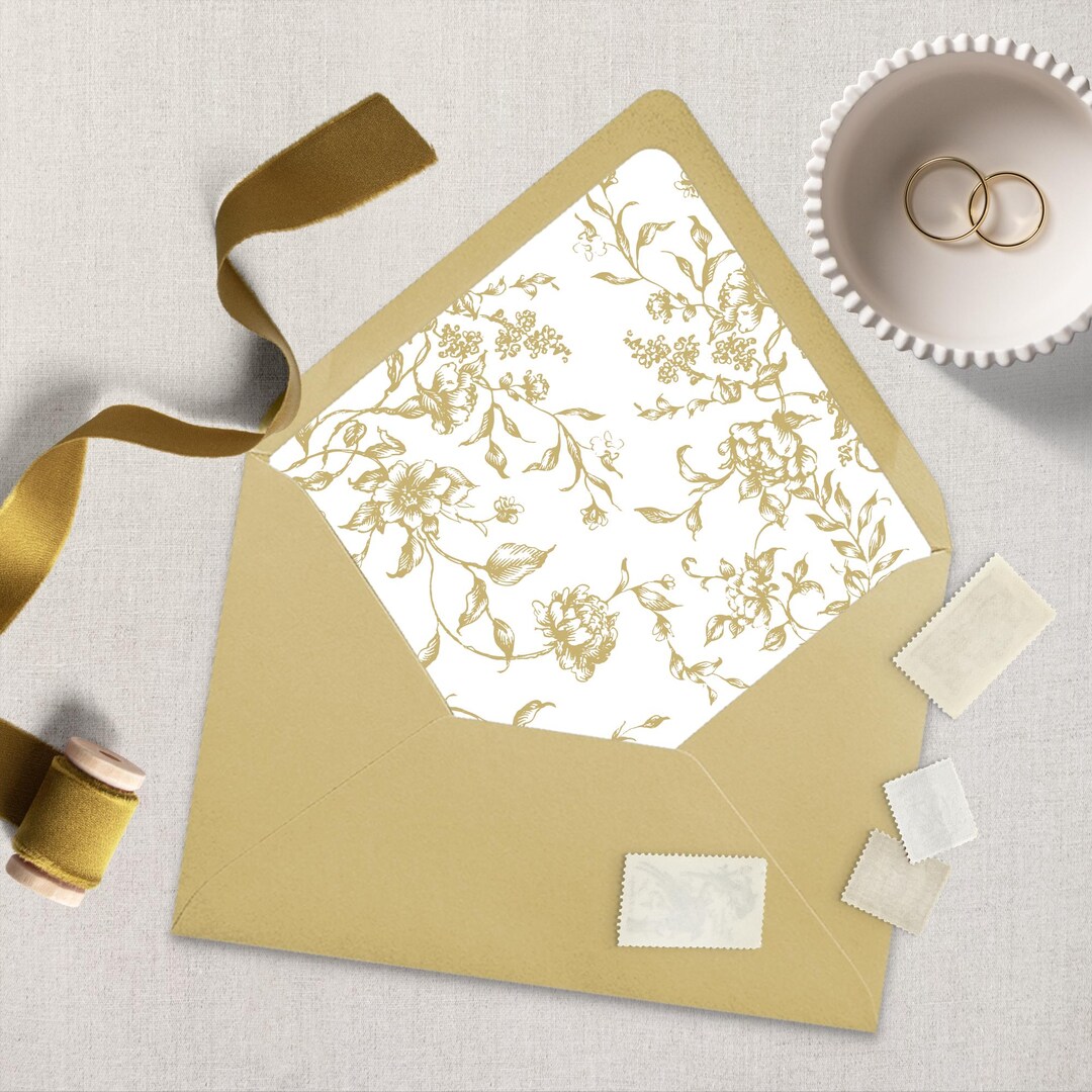 Romantic Floral Pattern Envelope Liners, Floral Illustrations, Vintage ...