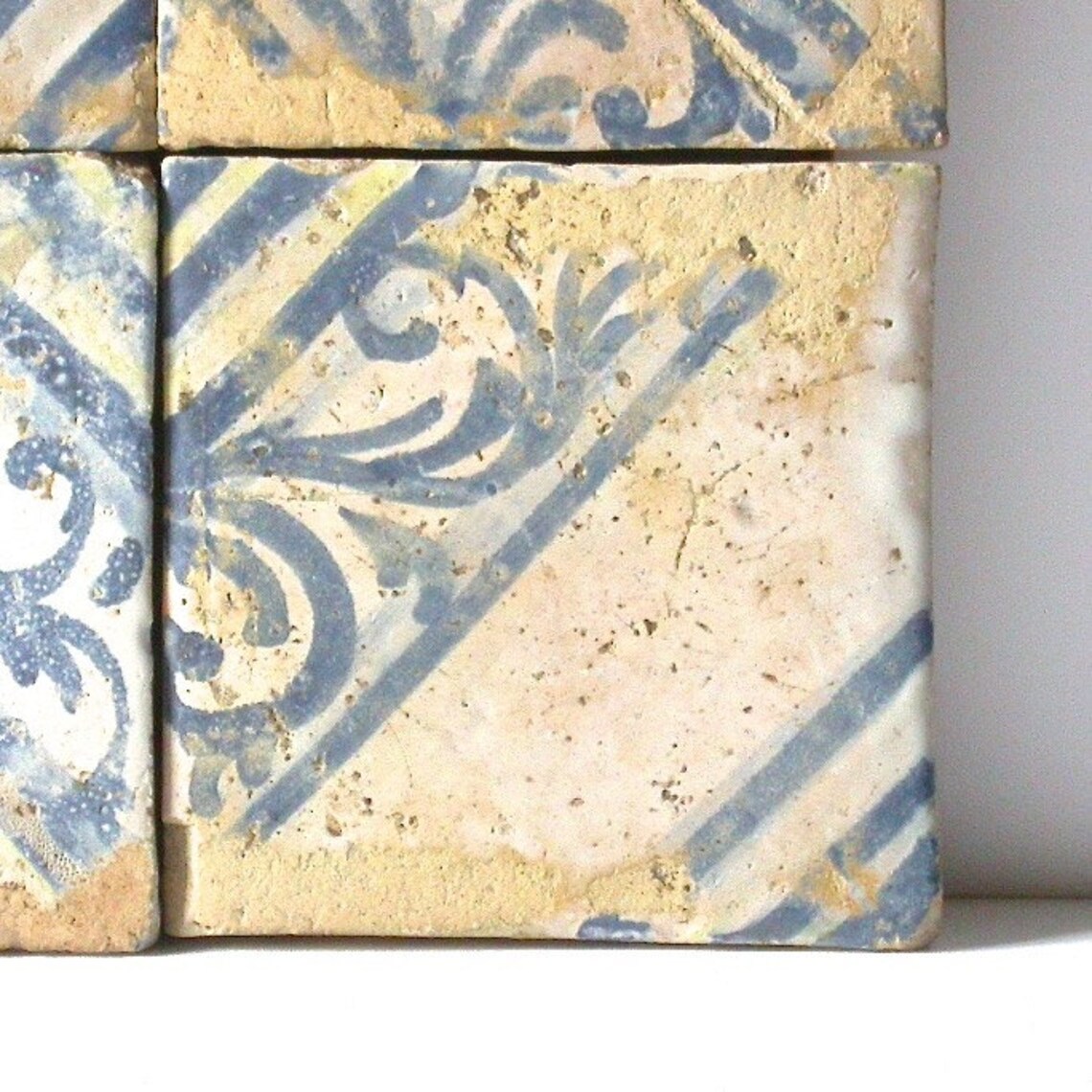 Set of 4 Ornamental Ancient Tiles From Aragon, Spain / 17th Century - Etsy