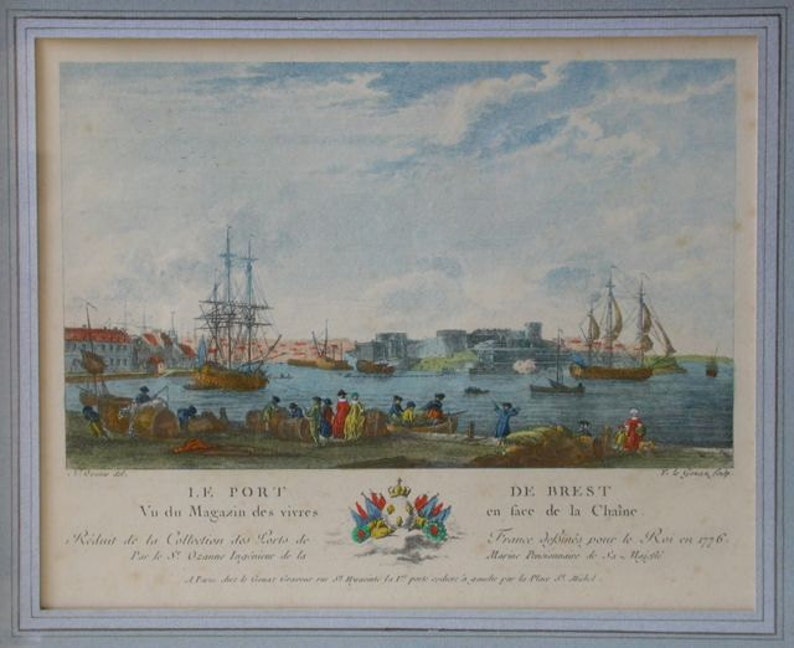 Gravure du port de Brest de Nicolas Marie Ozanne XVIII s - Etsy France