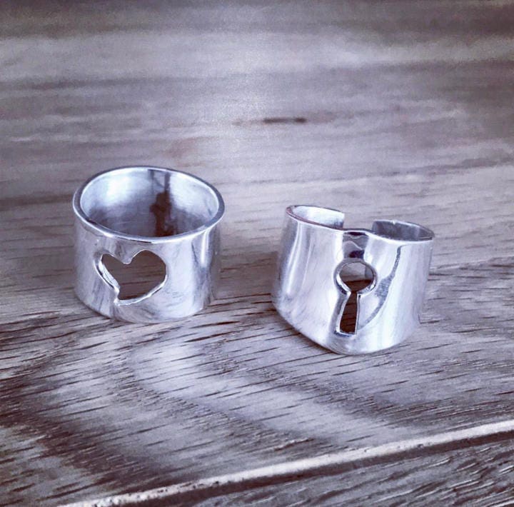 Sterling Silver Keyhole 925 Ring Silver Key Ring Handcrafted - Etsy