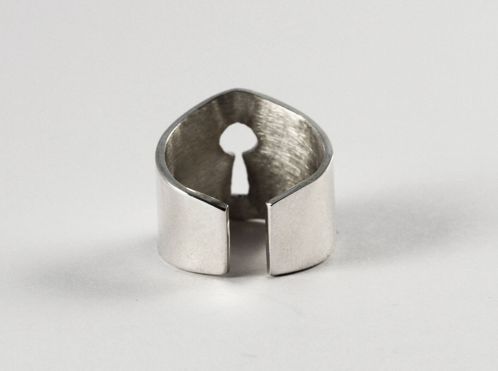 Sterling Silver Keyhole 925 Ring Silver Key Ring Handcrafted - Etsy