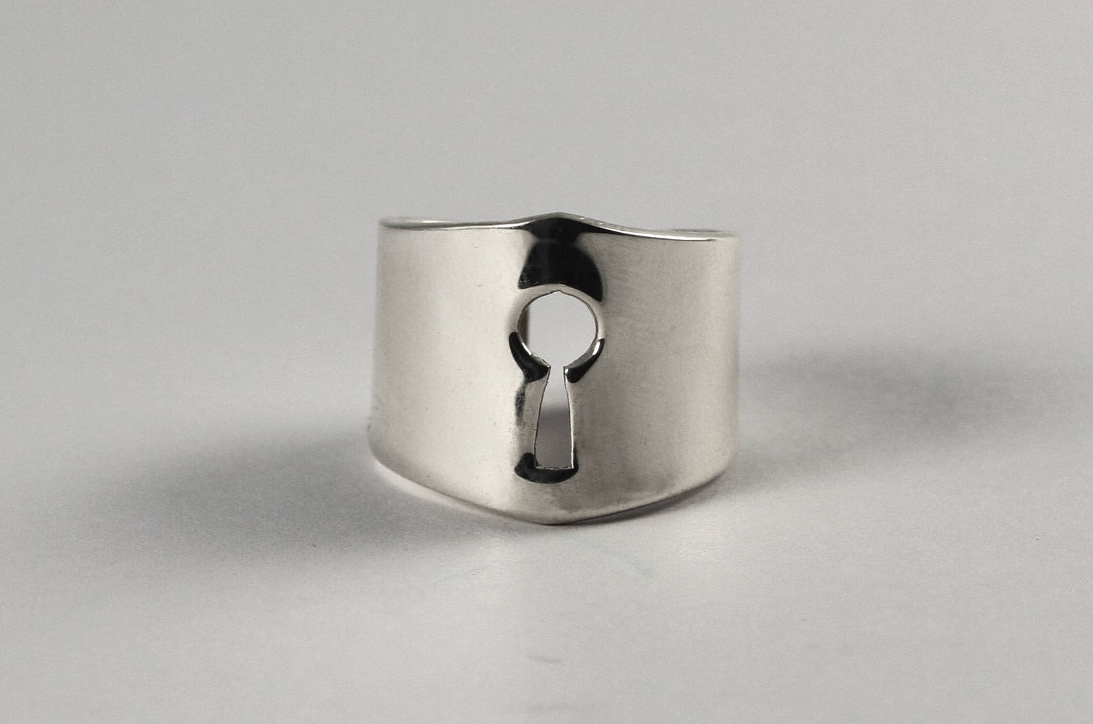 Sterling Silver Keyhole 925 Ring Silver Key Ring Handcrafted - Etsy