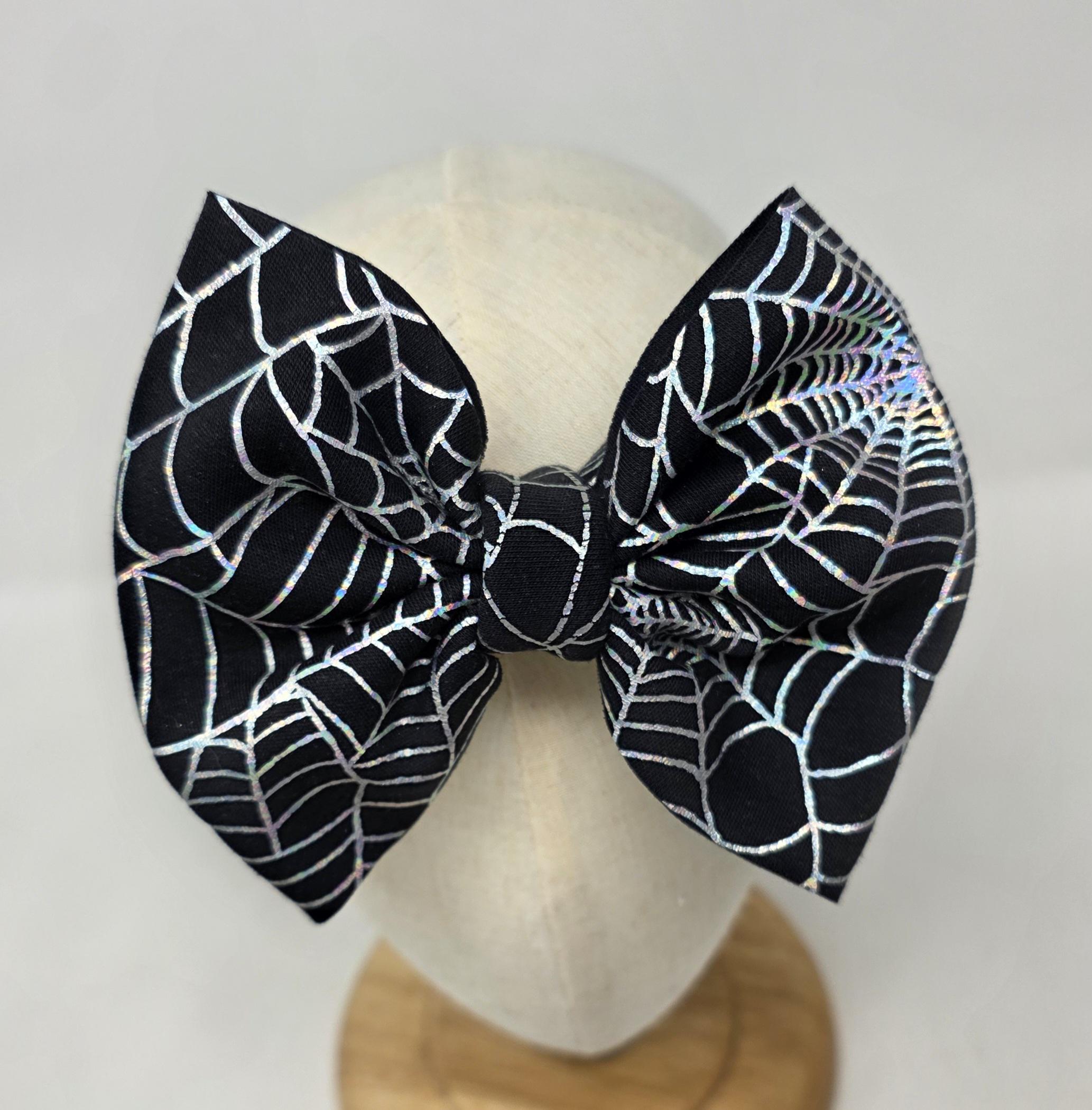 Spider Web Hair Bow - Headwrap - Clip - Pigtail Bows - Headband - Haunt ...