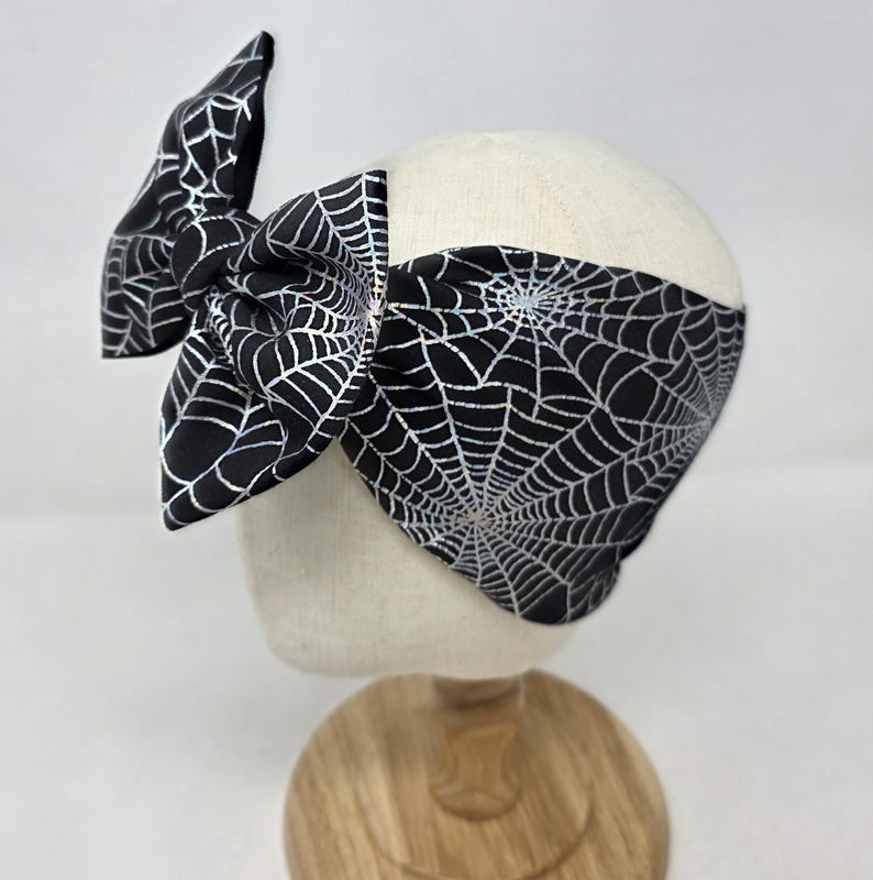 Spider Web Hair Bow - Headwrap - Clip - Pigtail Bows - Headband - Haunt ...