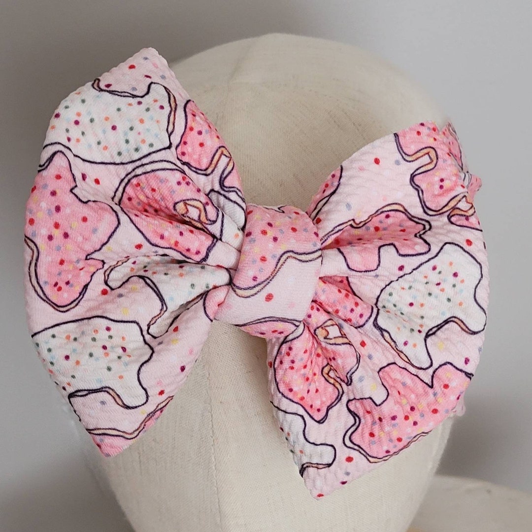 Animal Cookie Knit Hair Bow - Headwrap - Clip - Pigtail Bows - Headband ...