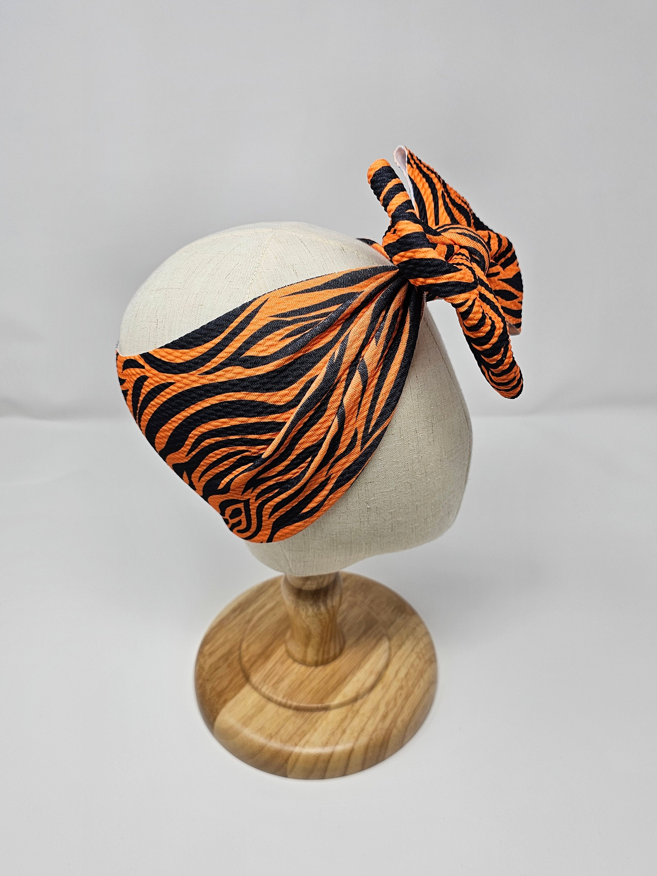 Bengal Tiger Stripe Hair Bow - Headwrap - Pigtail Bows - Headband ...