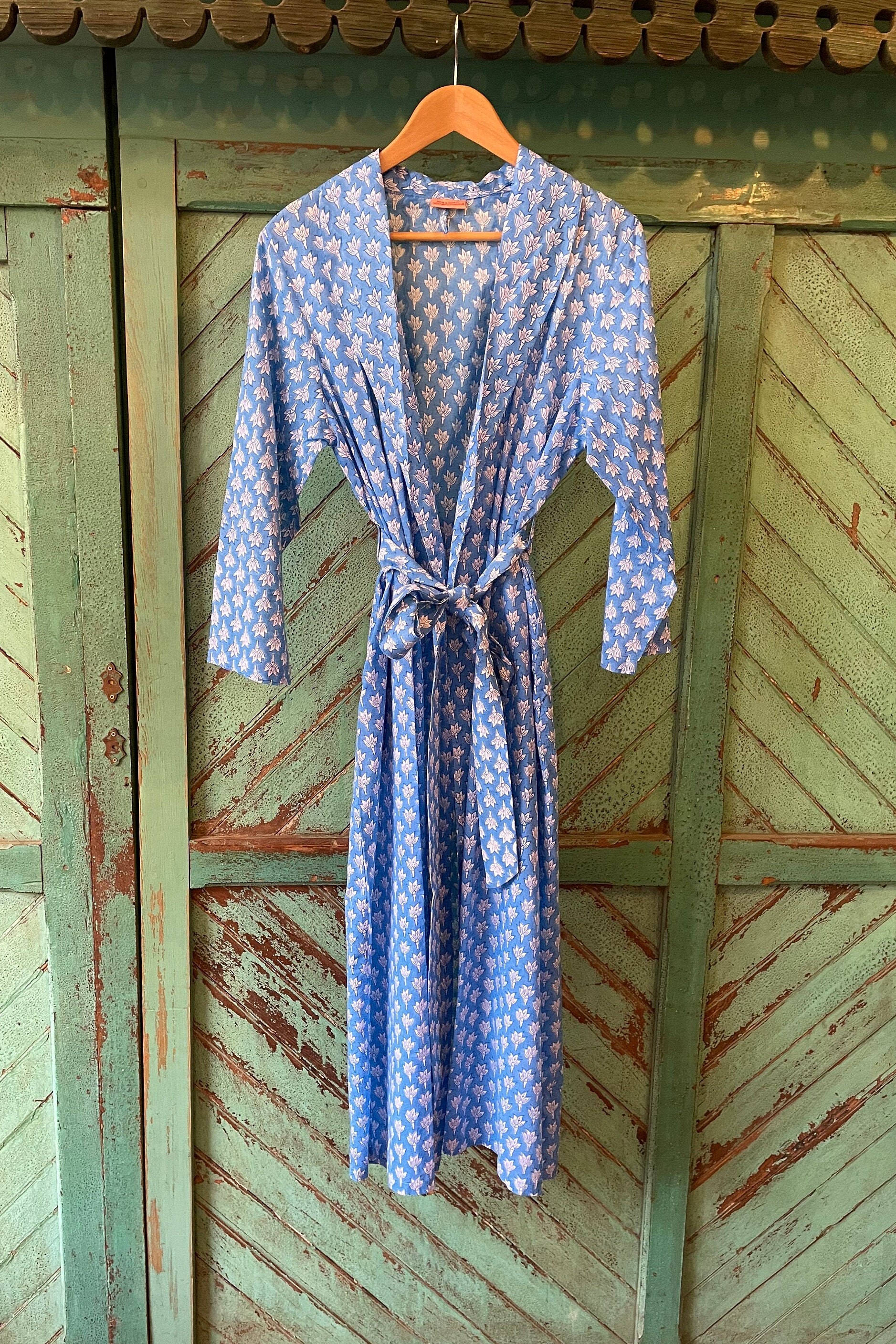 Dressing Gown/ Robe Hand Block Printed on Organic Cotton | Etsy