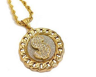 Dollar sign necklace | Etsy