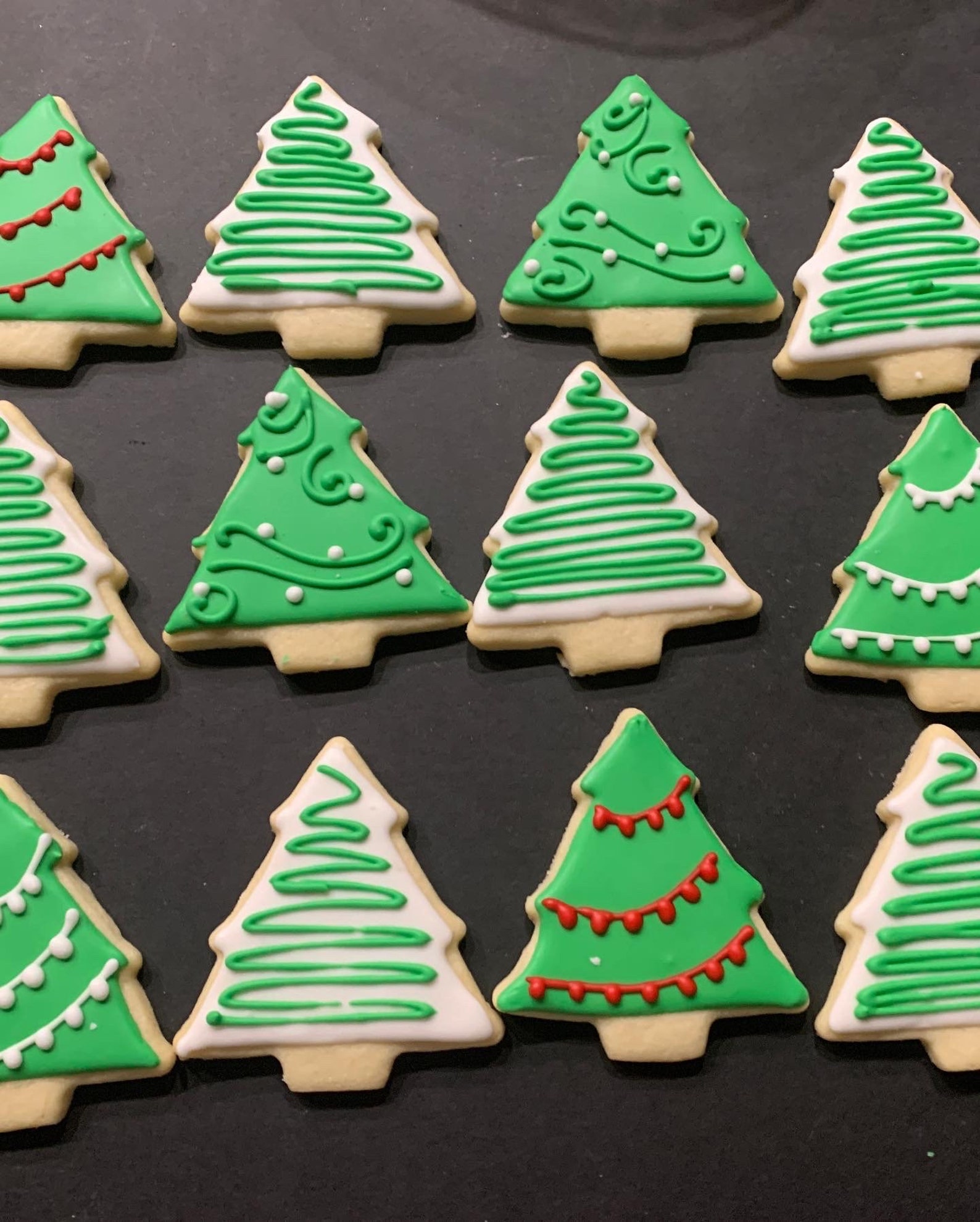 Green Xmas Trees Sugar Cookies (1 Dozen) - Etsy
