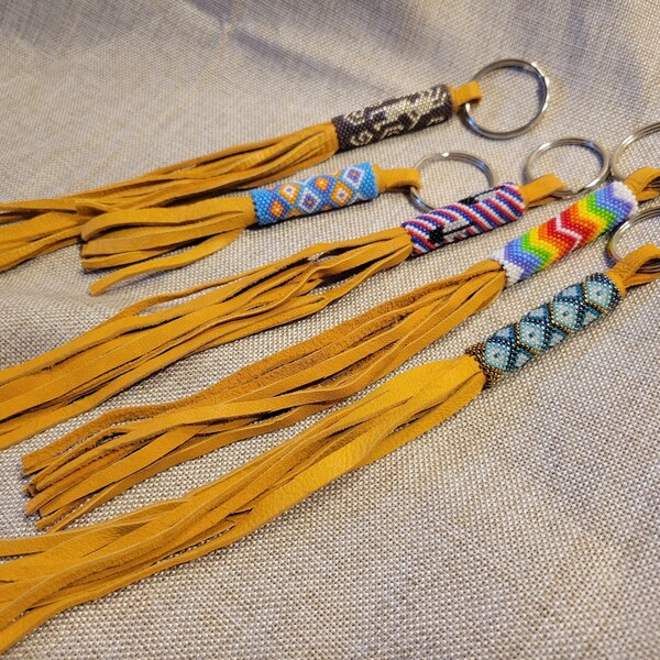 Native American Beaded Keychain - Etsy