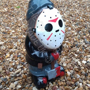 Custom Friday the 13th 'jason Voorhees' Style Hand Painted Garden Gnome ...