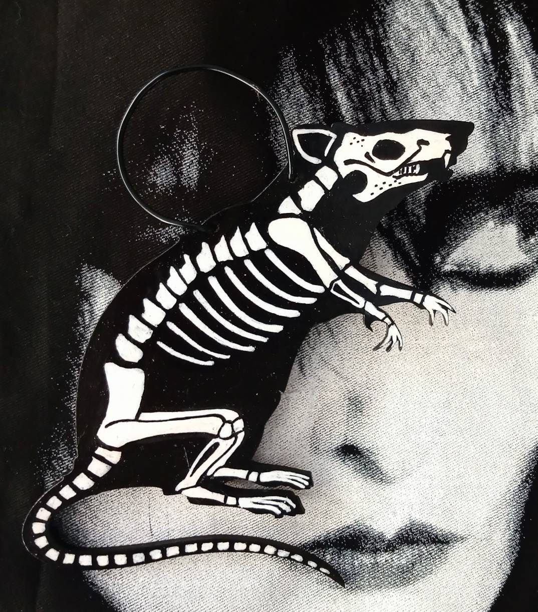 Wooden Hand-painted Skeleton Rats Magnets & Hanging | Etsy