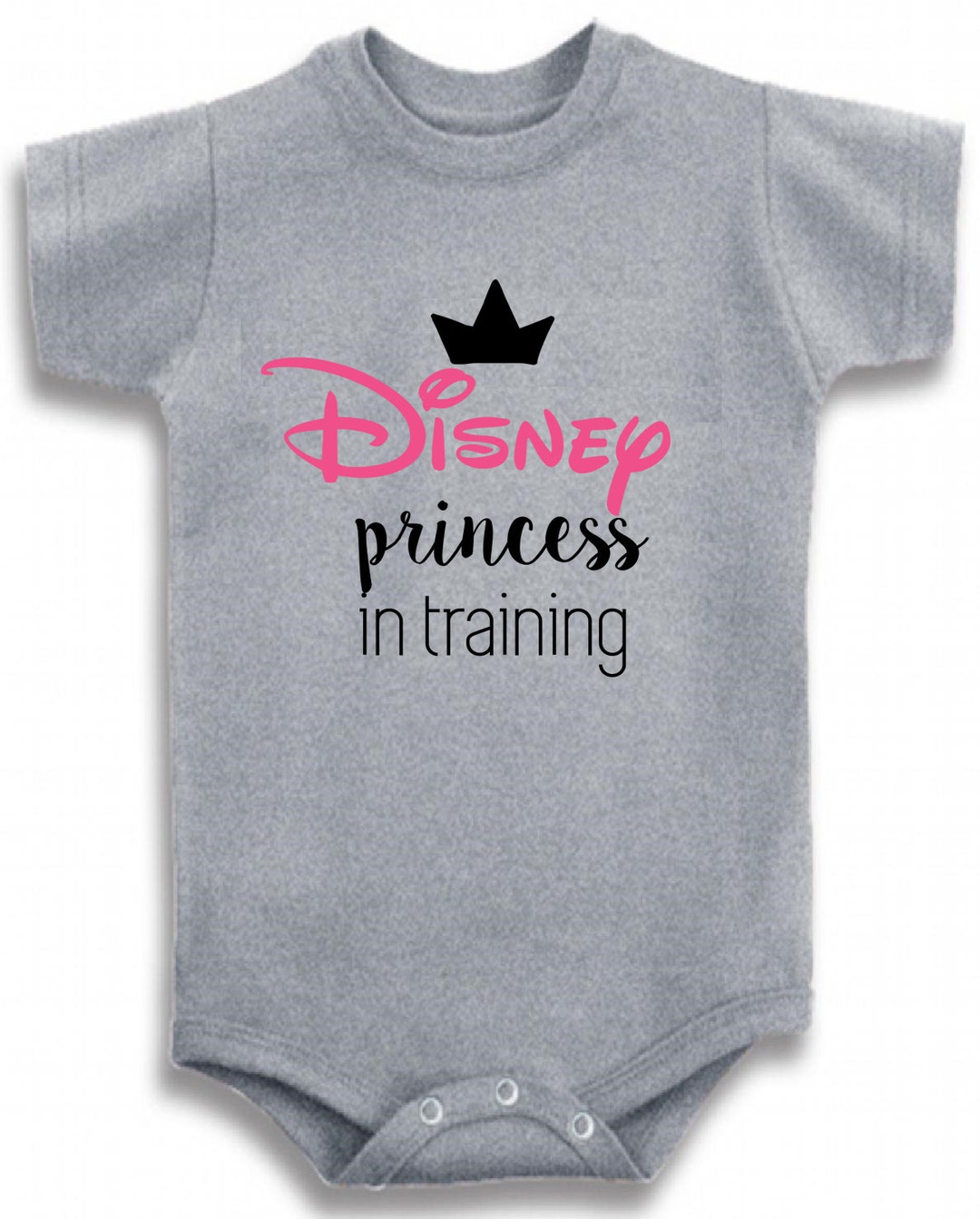 Gray Crew Neck Disney Princess in Training Funny Cute Printed on the ...