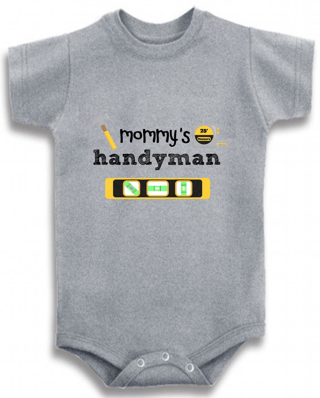 Gray Crew Neck Mommy's Handyman Funny Cute Printed on the Laughing ...