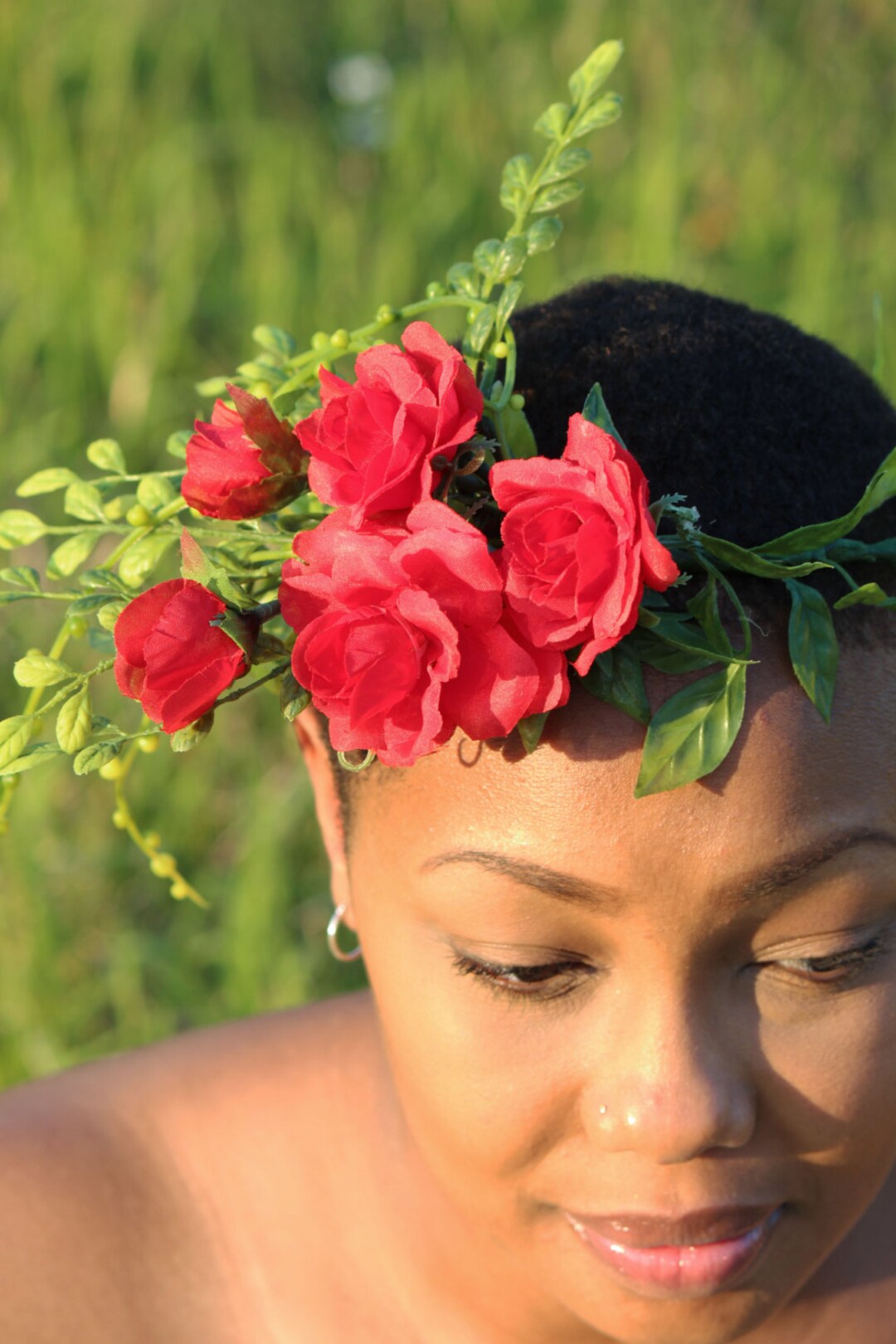 Red Rose Flower Crown - Etsy