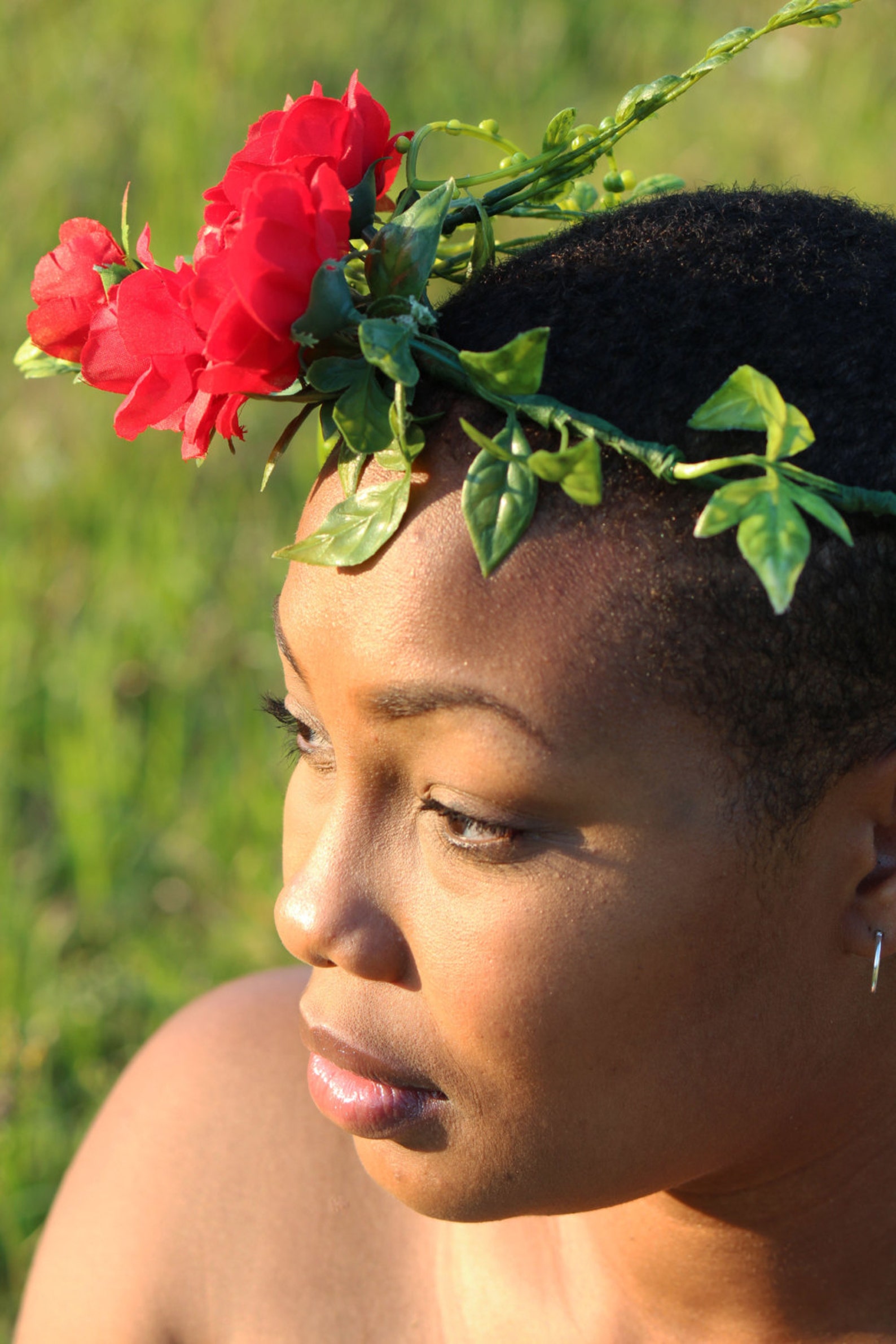 Red Rose Flower Crown - Etsy