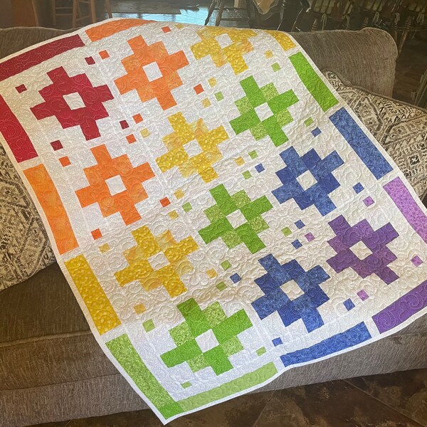 Rainbow Baby Quilt - Etsy