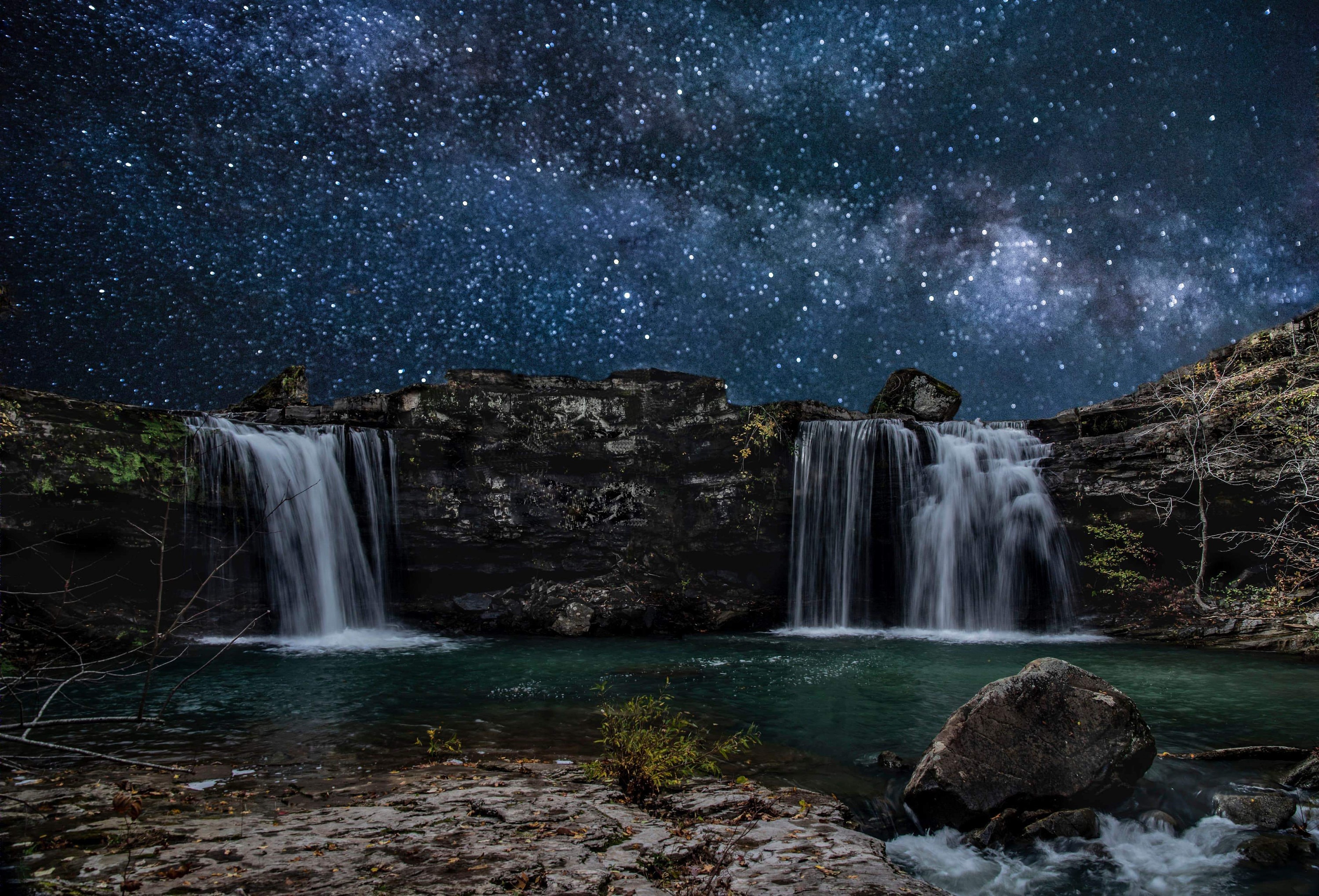 Midnight Waterfall | Etsy