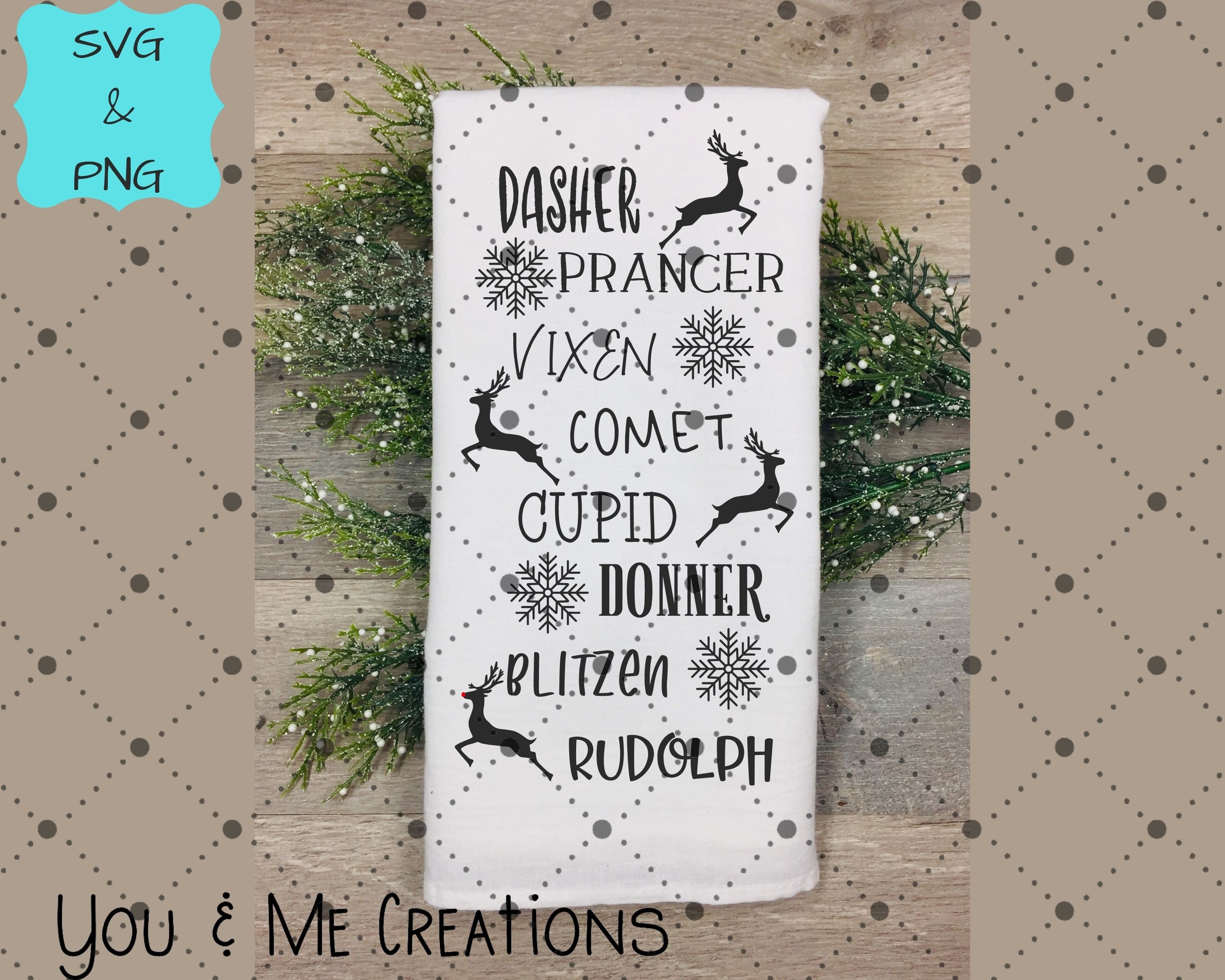 Reindeer Names SVG, Christmas SVG, Christmas Reindeer SVG - Etsy