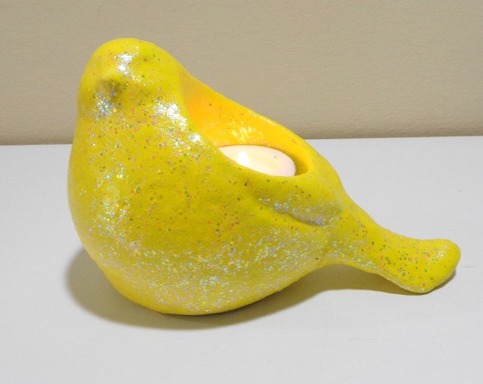 Yellow Bird Yellow Bird Figurine Yellow Bird Candle Concrete Candle ...