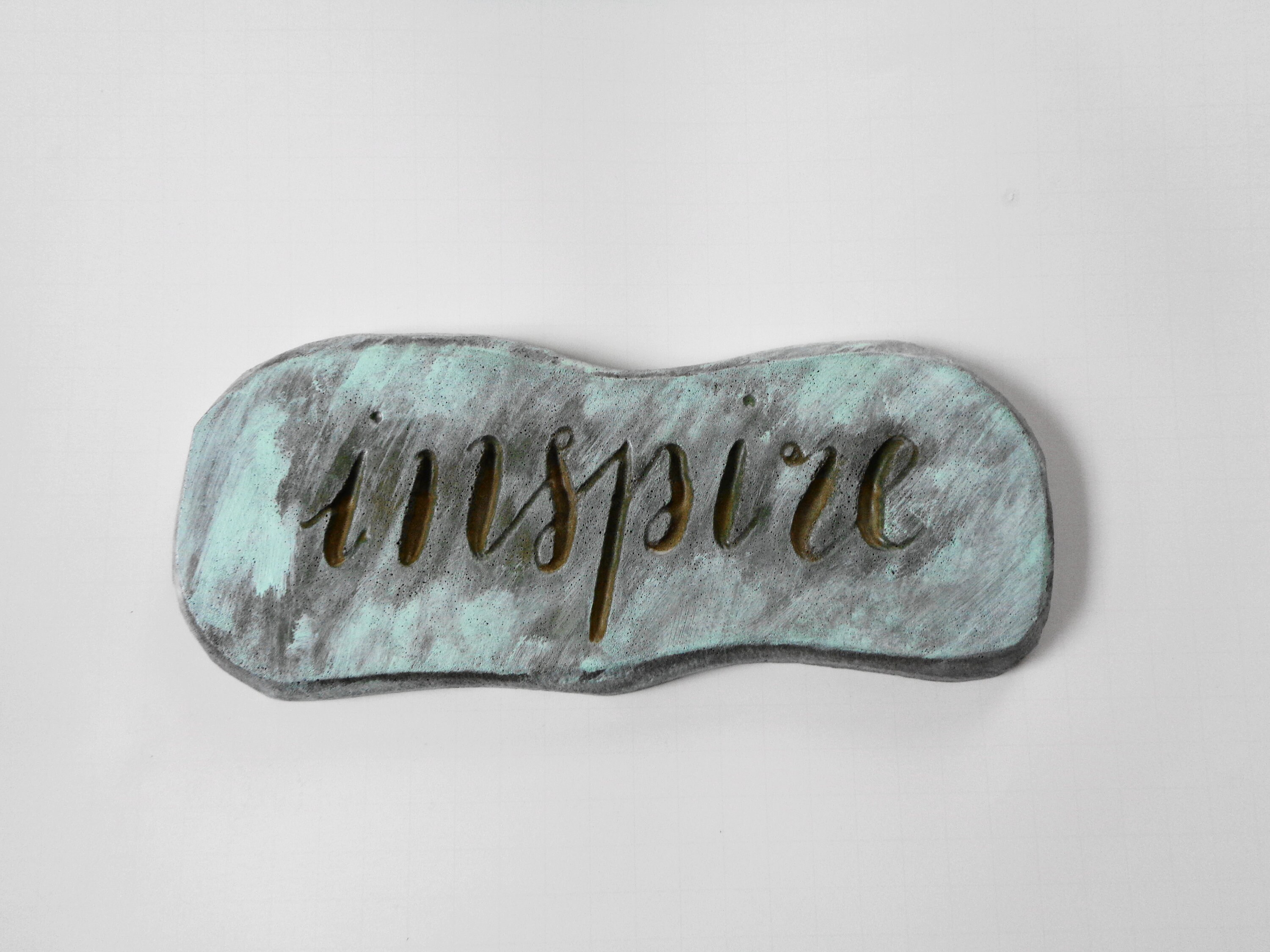 Inspire Sign Inspirational Concrete Plaques Outdoor Garden | Etsy