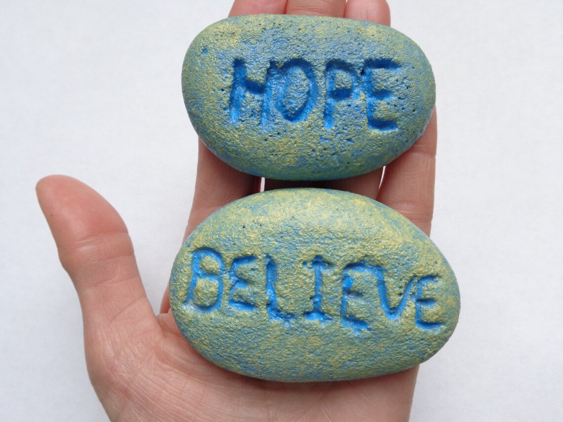 Love Hope Dream Believe Concrete Inspirational Rocks Fairy - Etsy