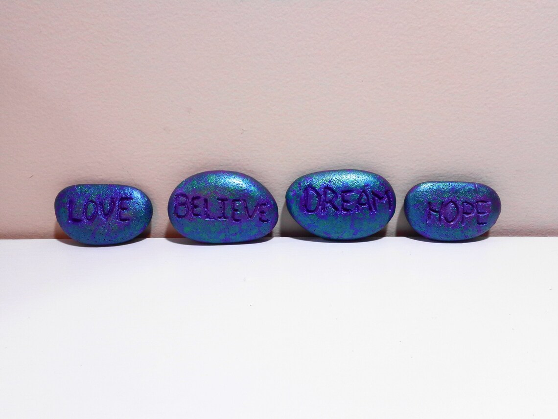 Love Hope Dream Believe Inspirational Concrete Rocks Fairy - Etsy
