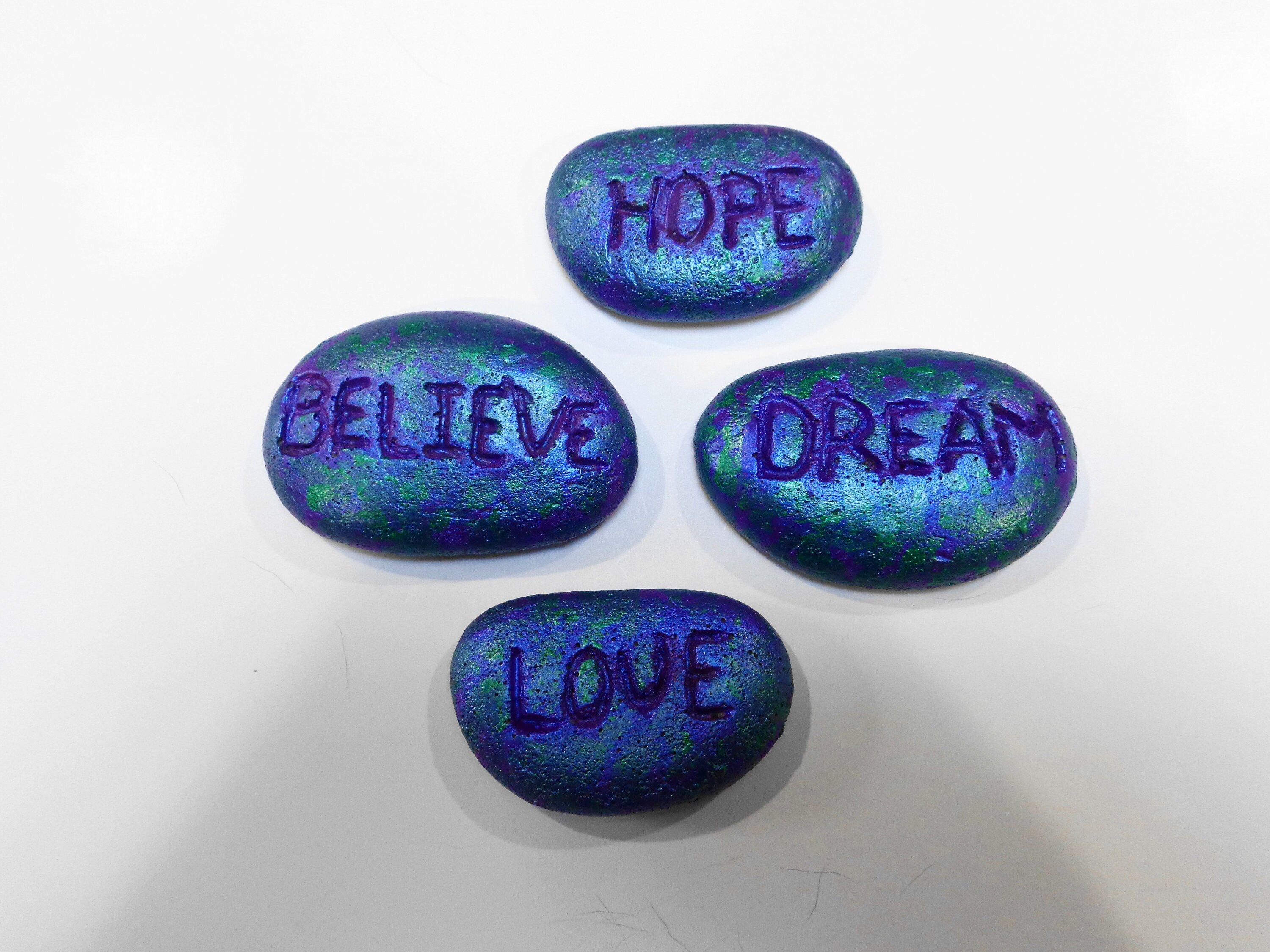 Love Hope Dream Believe Inspirational Concrete Rocks Fairy - Etsy