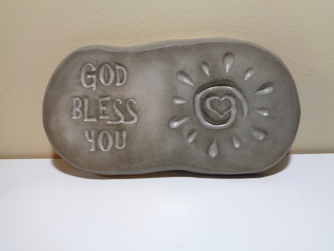 God Bless You Sign - Inspirational Concrete Plaques - Outdoor Garden ...