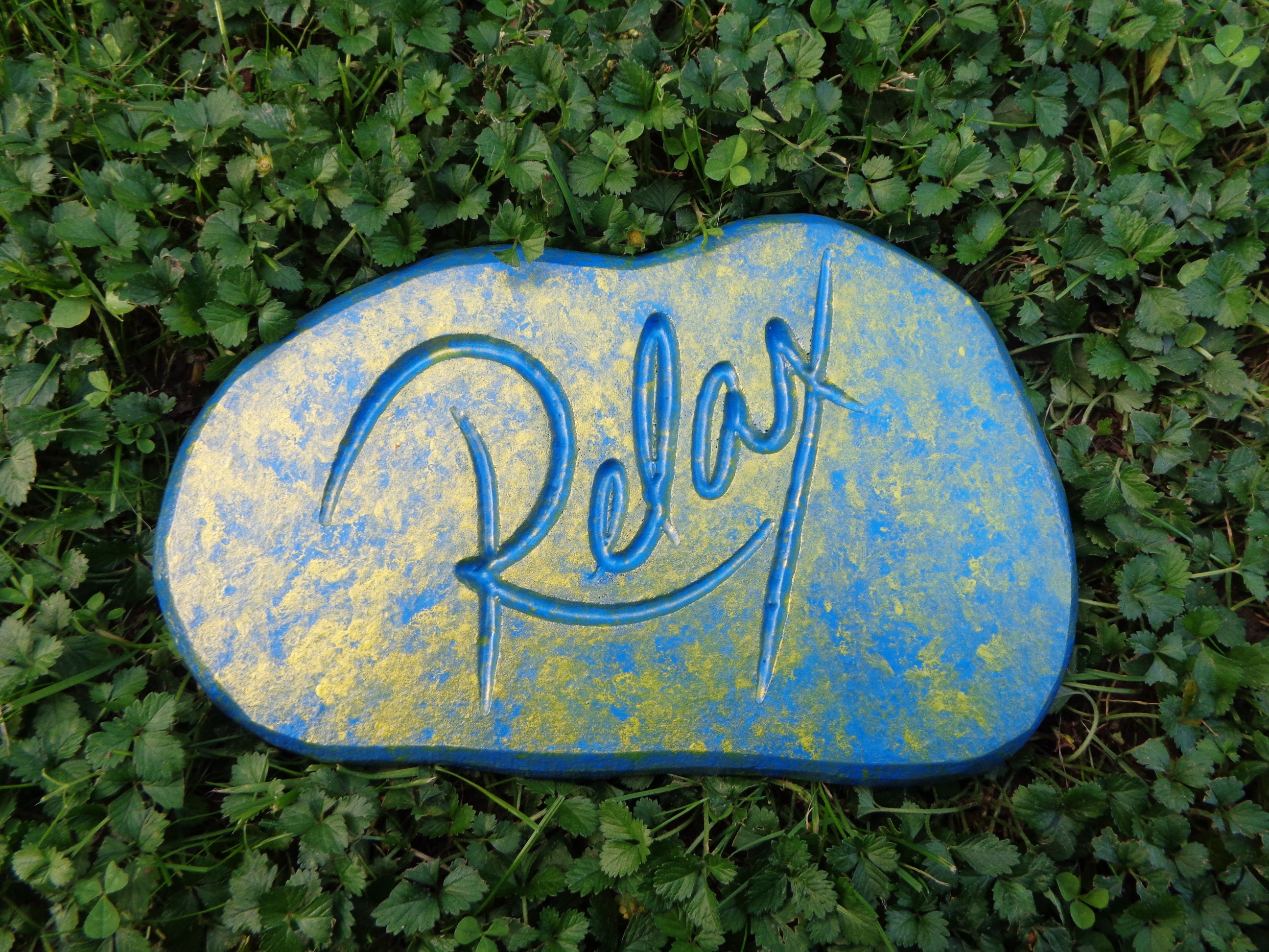 Relax Sign Inspirational Concrete Plaques Outdoor Garden | Etsy