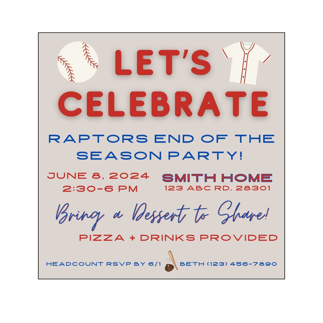 Baseball End of Year Party Customized DIGITAL Invite - Etsy