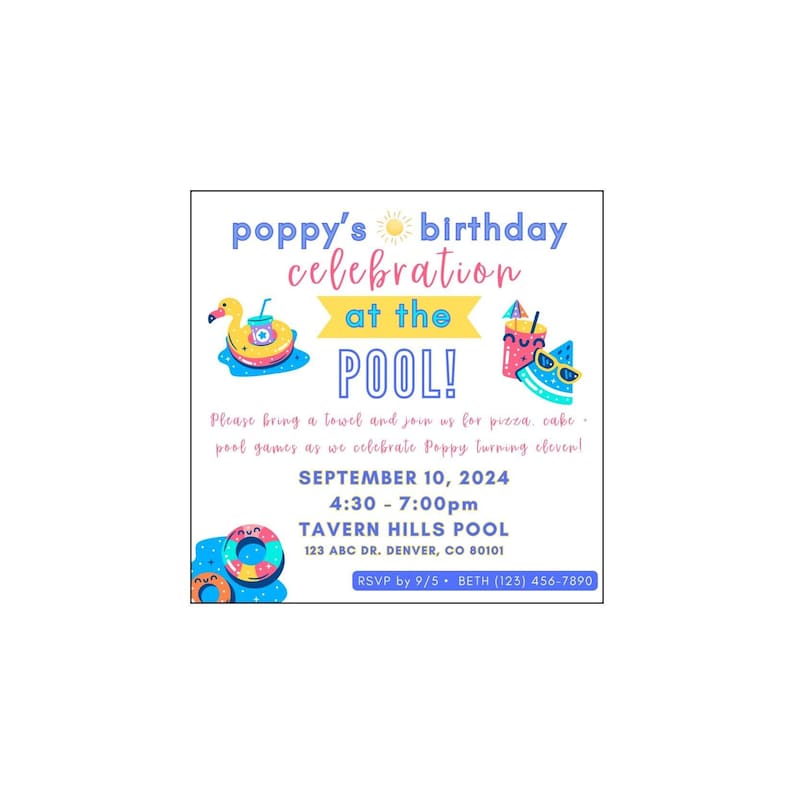 Pool Party *DIGITAL* Invite - Etsy