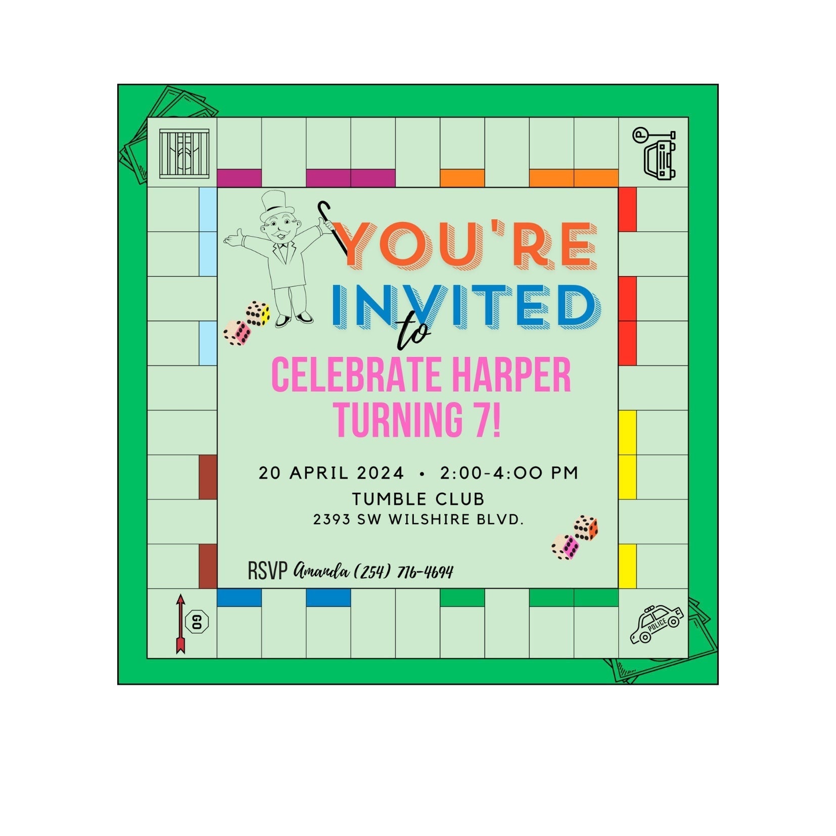 Personalized Monopoly Birthday DIGITAL Invite *DIGITAL FILE* - Etsy