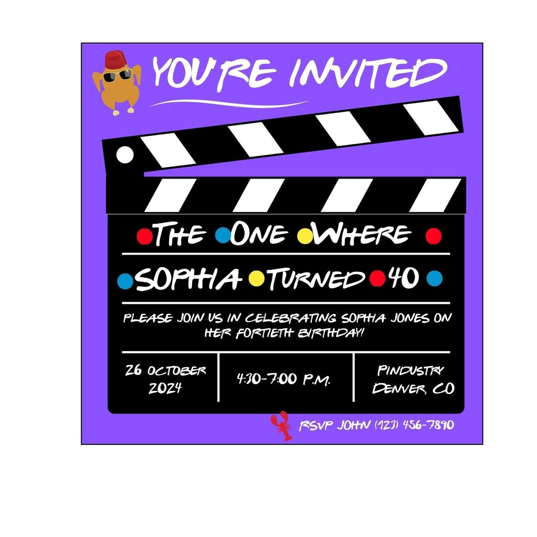 Invitation personnalisée de fête d'anniversaire numérique entre amis ...