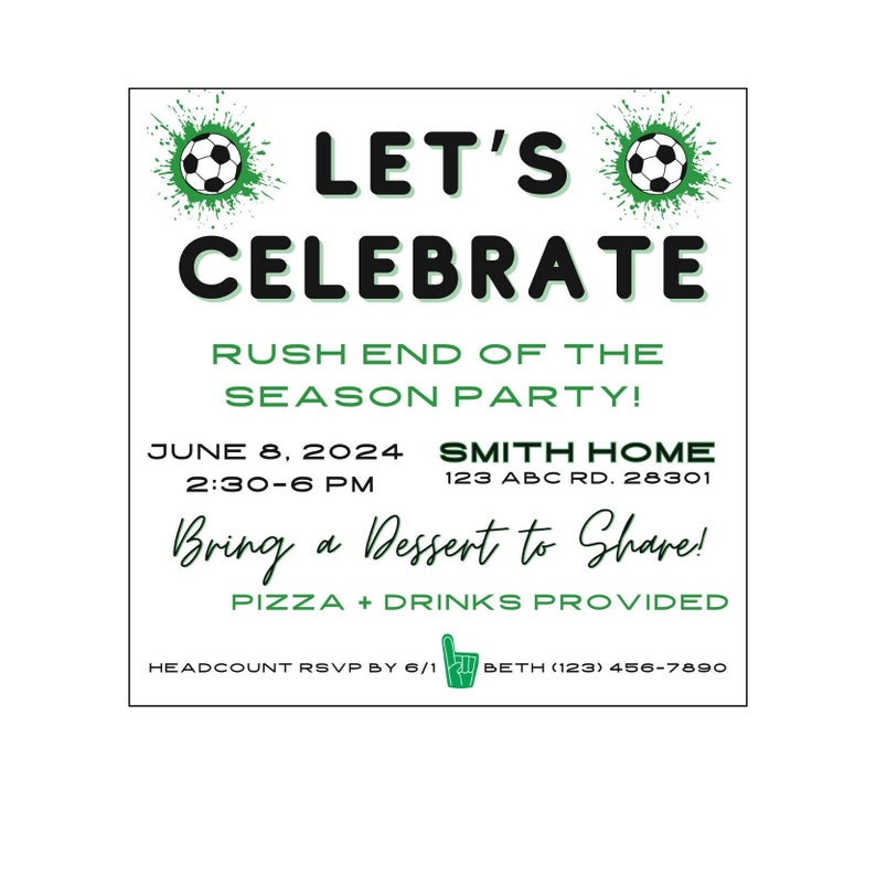 Soccer End of Season Party CUSTOM *DIGITAL* Invite - Etsy
