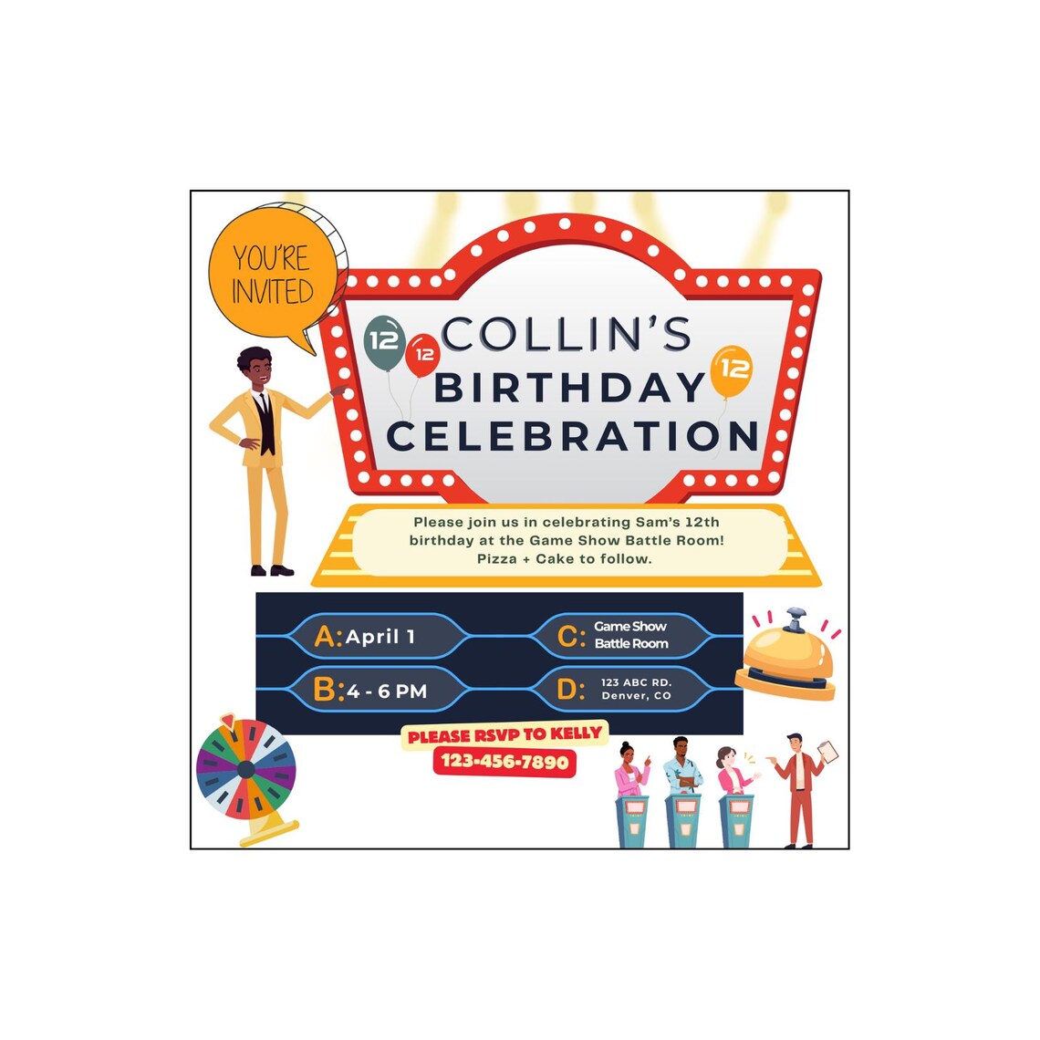 Game Show Birthday CUSTOMIZED *DIGITAL* Invitation - Etsy