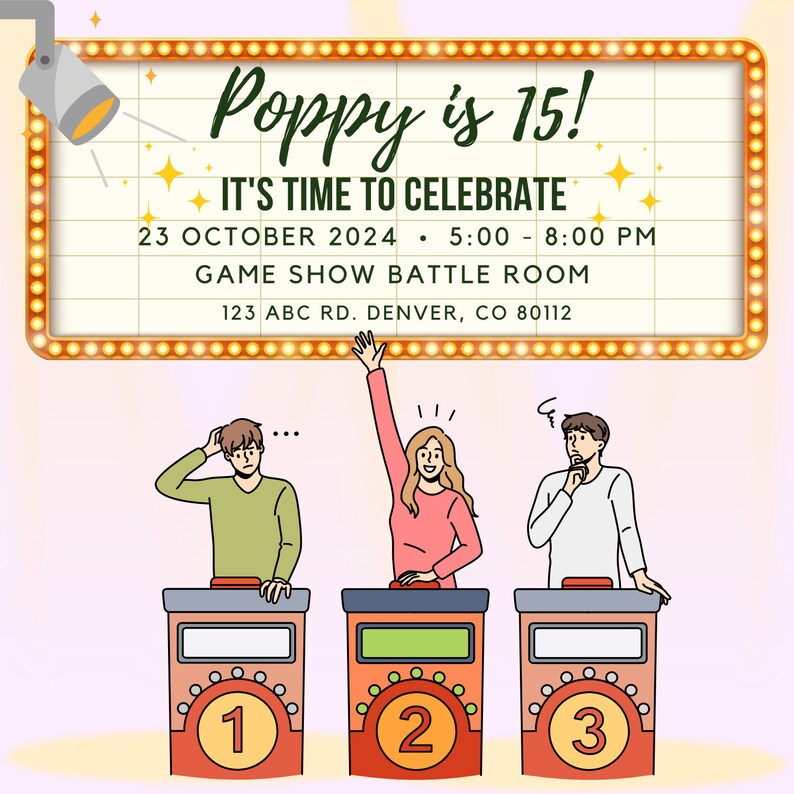Custom Game Show Birthday *DIGITAL* Invitation - Etsy