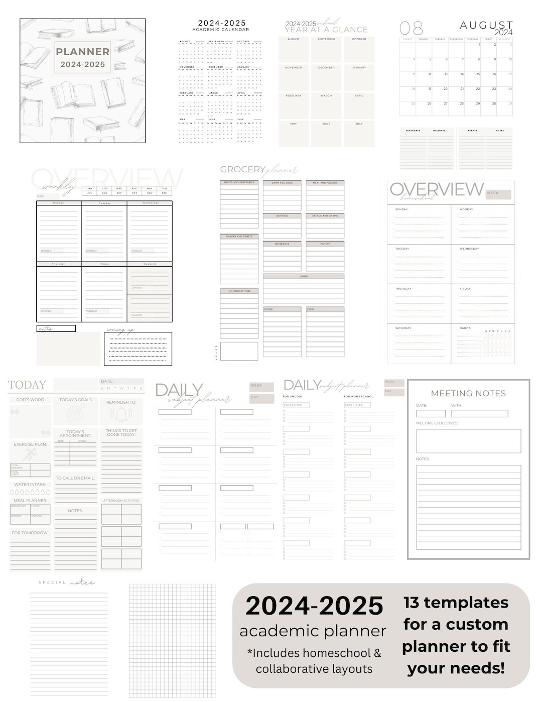 Ultimate 2024/2025 Academic Planner Bundle *DIGITAL FILE*. Including ...