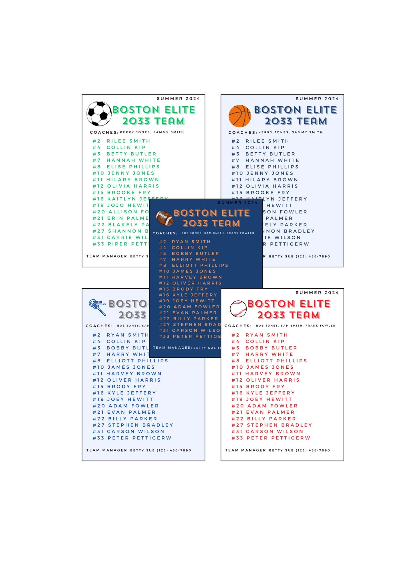 Team Roster Cards CUSTOM *DIGITAL* Download - Etsy