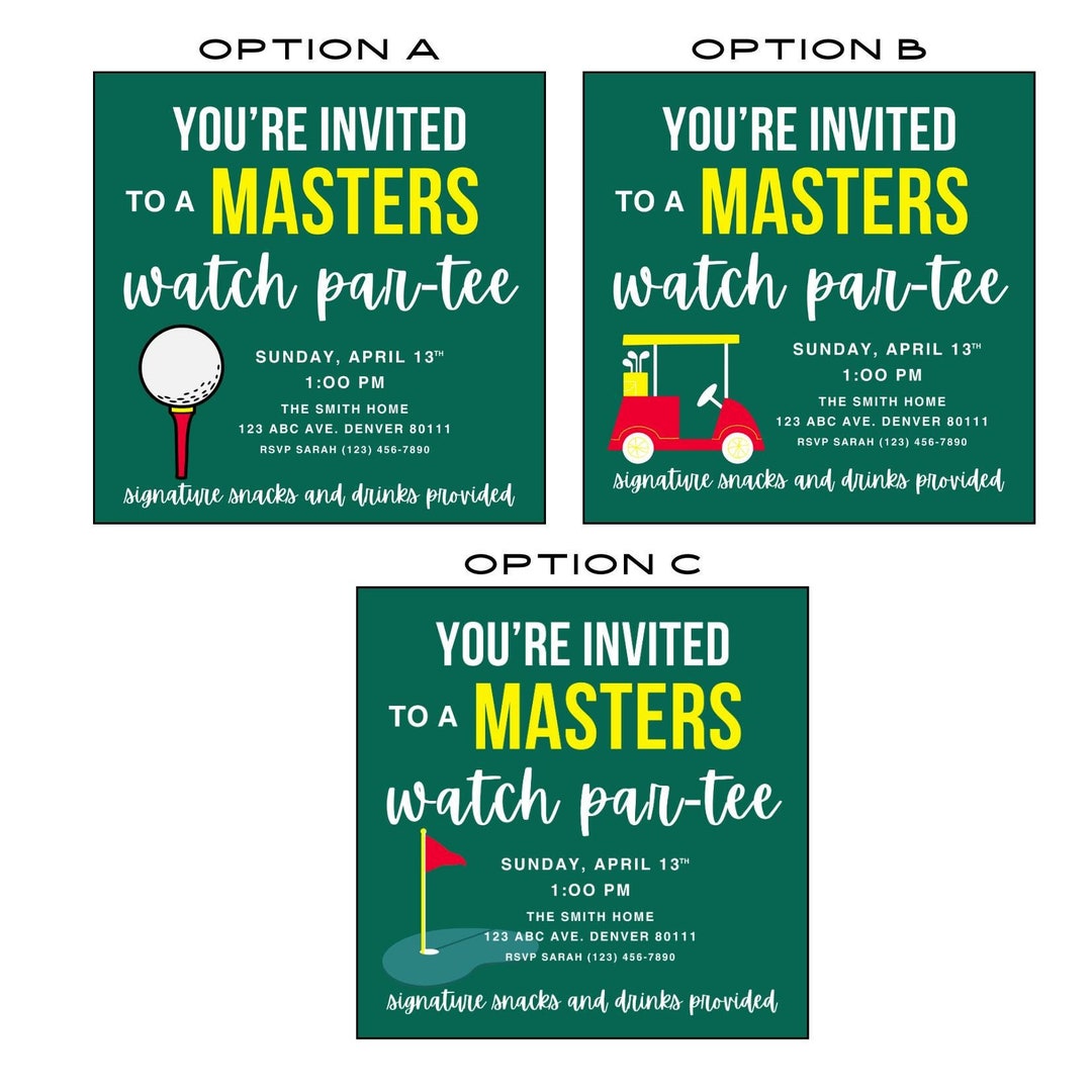 The Masters Watch Party Custom Golf *DIGITAL* Invite - Etsy