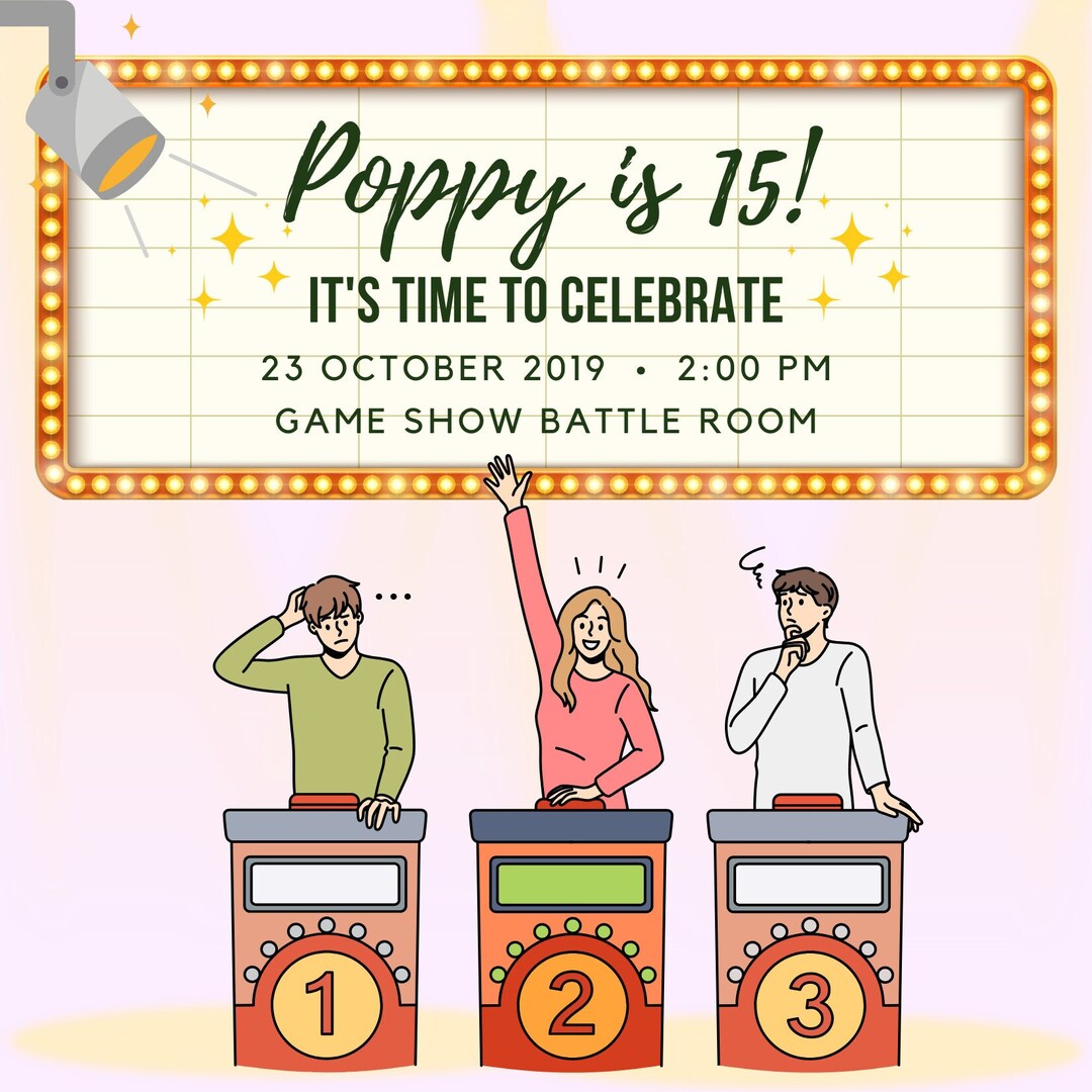 Custom Game Show Birthday DIGITAL Invitation - Etsy