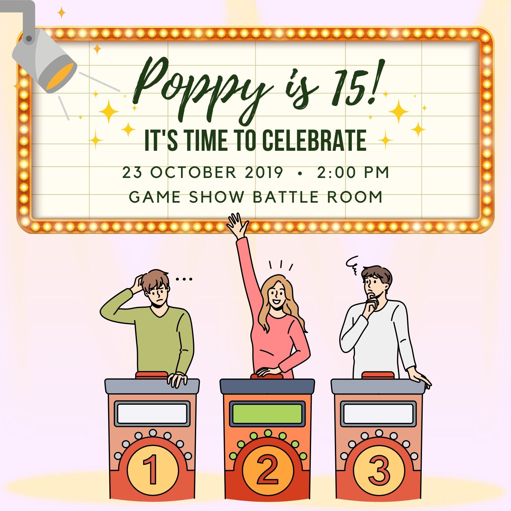 Custom Game Show Birthday DIGITAL Invitation - Etsy